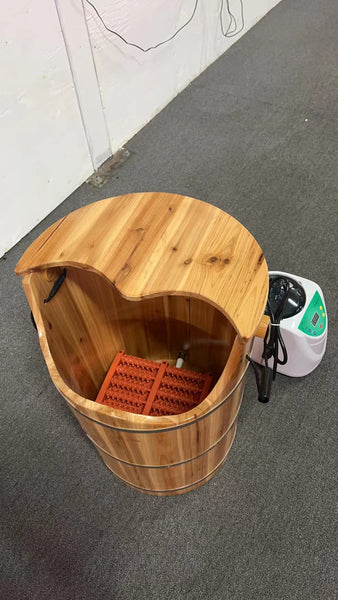 Foot Steam Kit with Wooden Bucket and Remote / E-30 | Acubest