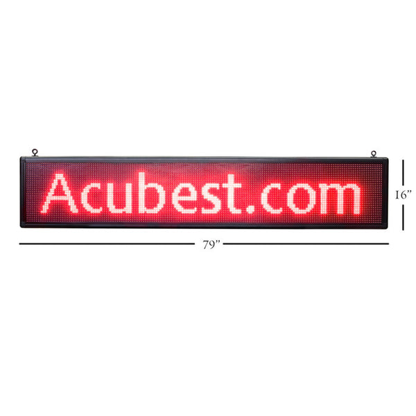 LED Programmable Scrolling Message Board 79" x 16" / U-60 | Acubest