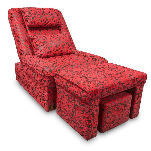 Foot Massage & Reflexology Reclining Therapy Chair Set (Red Floral) / W ...